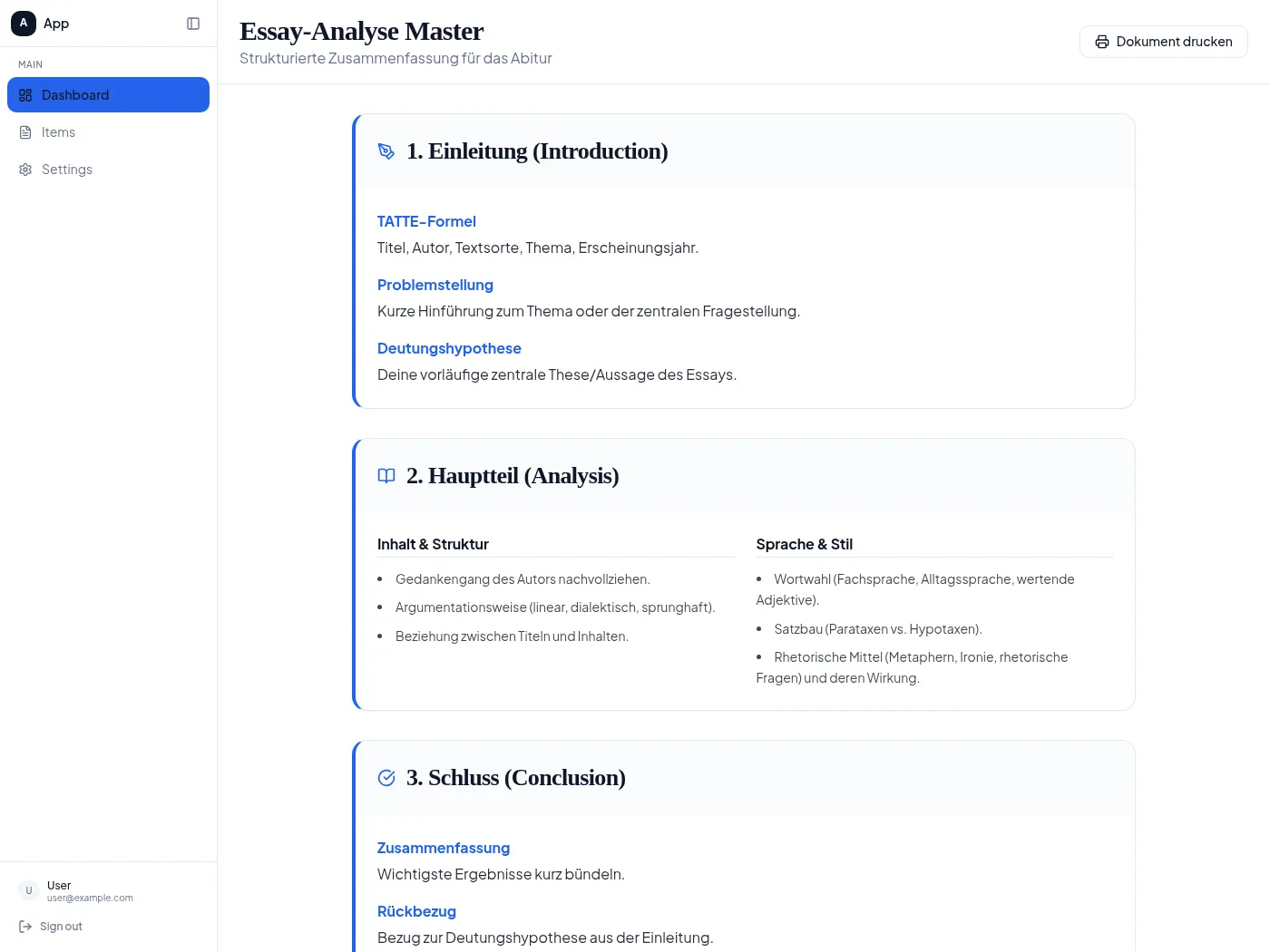 Essay Analysis Summary Hub