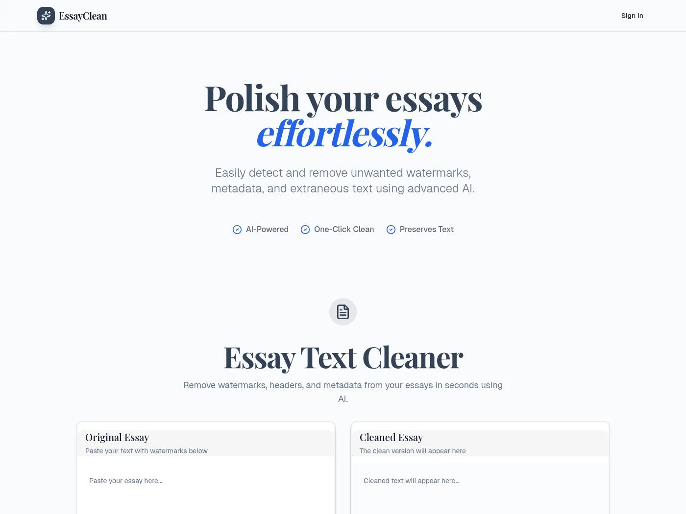 Essay Text Cleaner