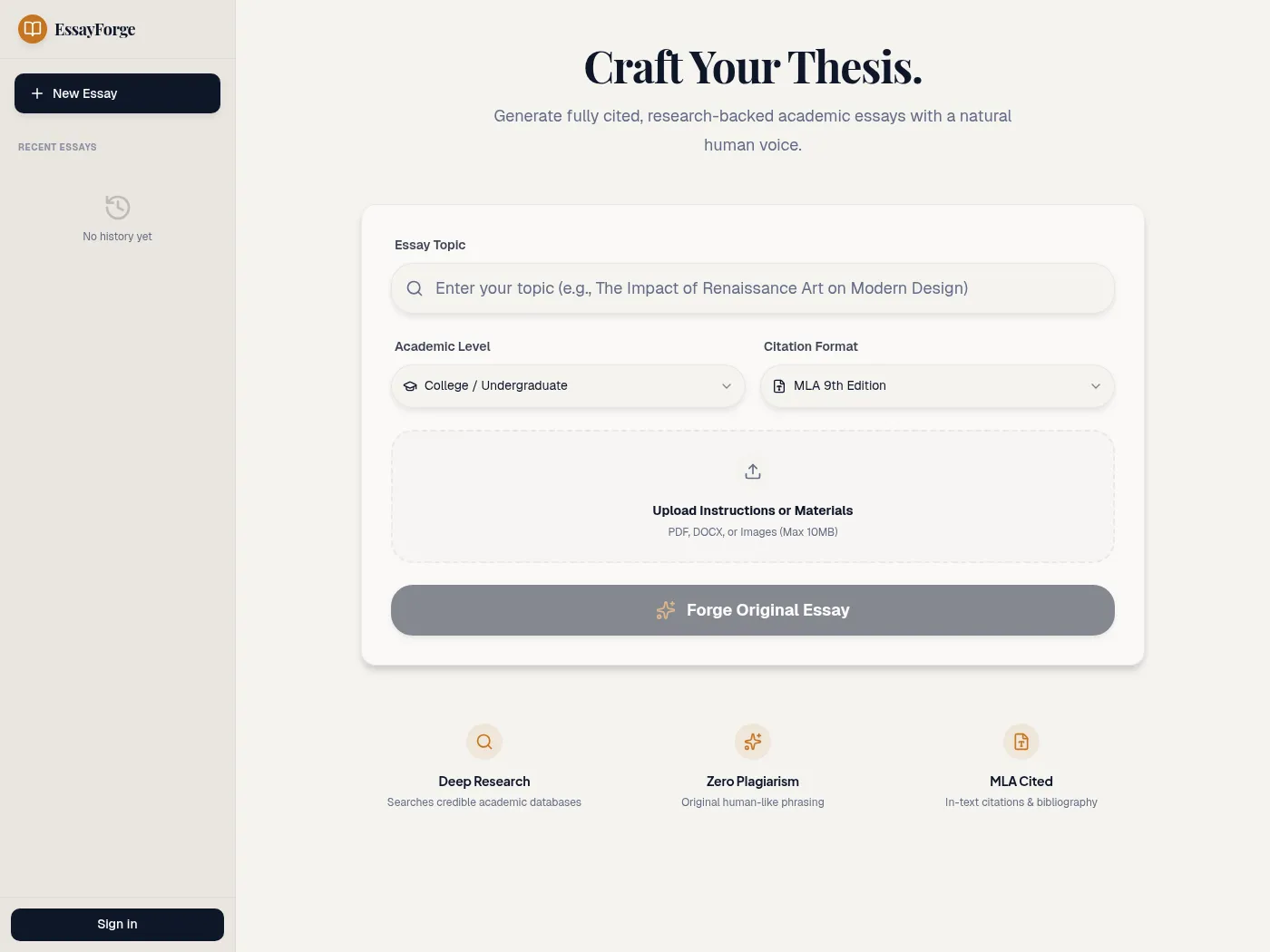 EssayForge AI Writer