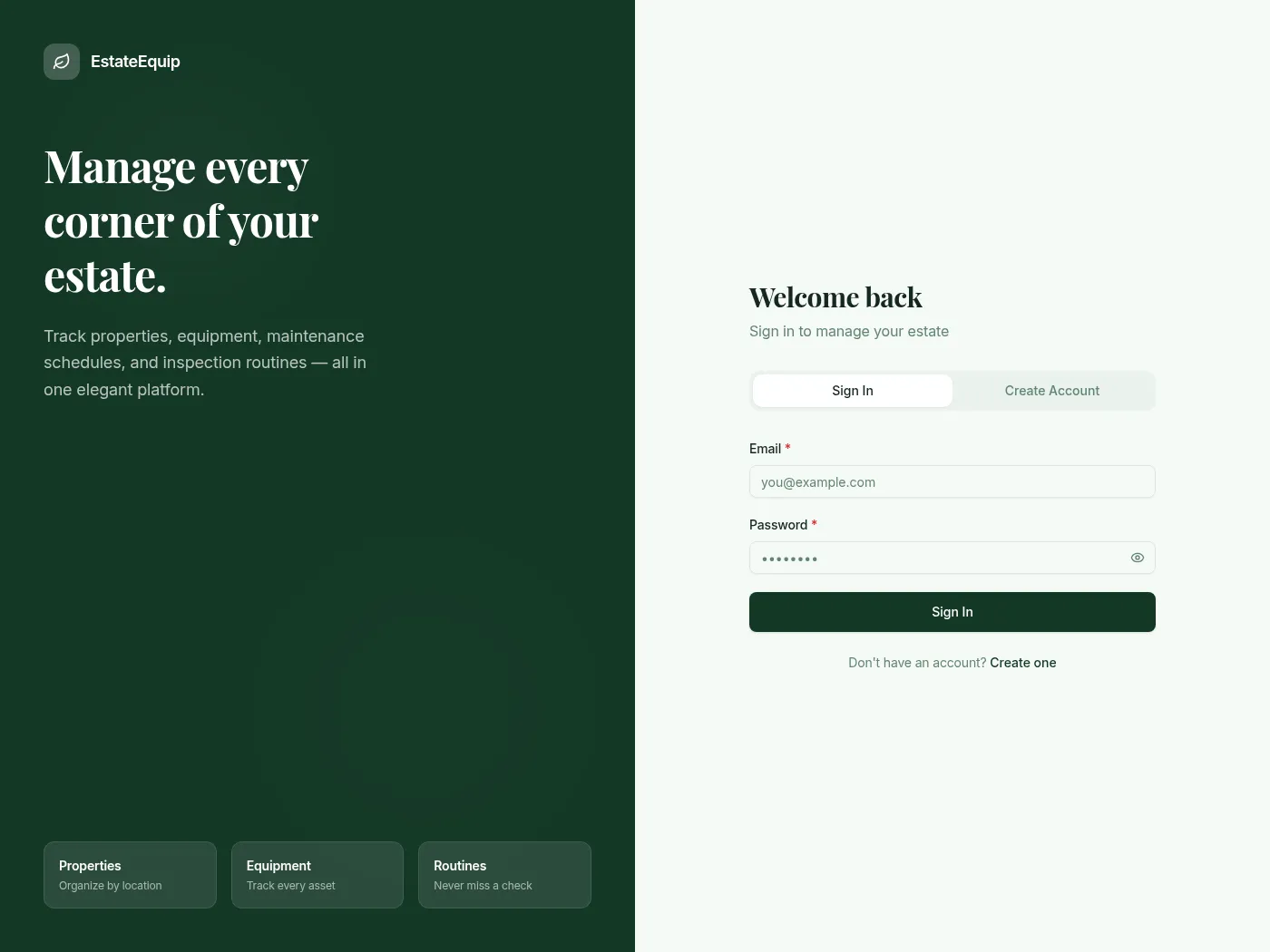 EstateEquip Manager
