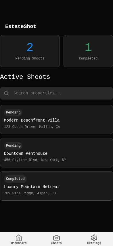 EstateShot Checklist