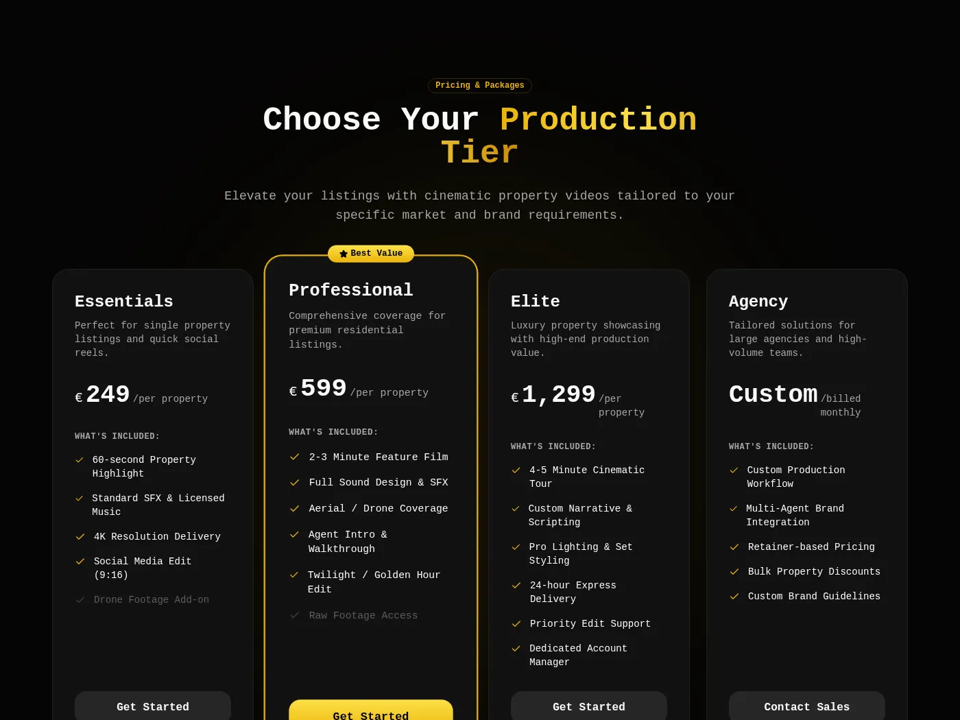 Estate Video Packages