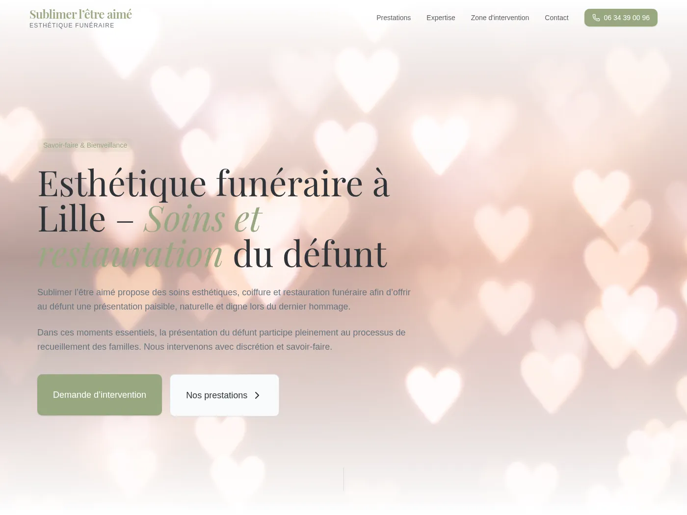 Sublimer l'être aimé Site