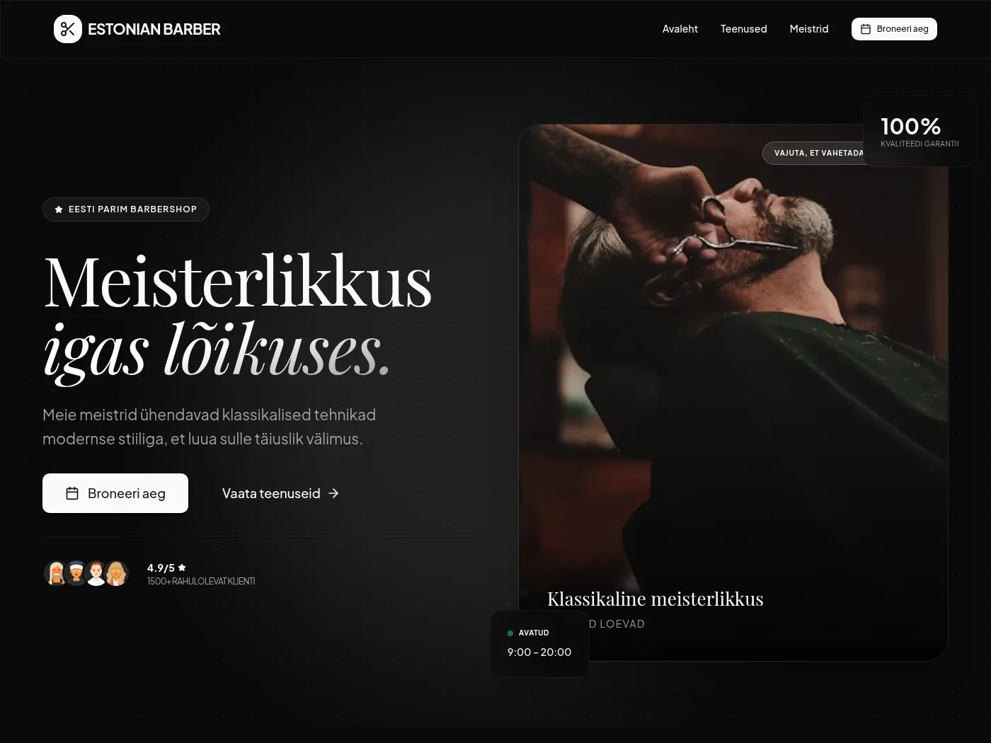 Estonian Barber Booking