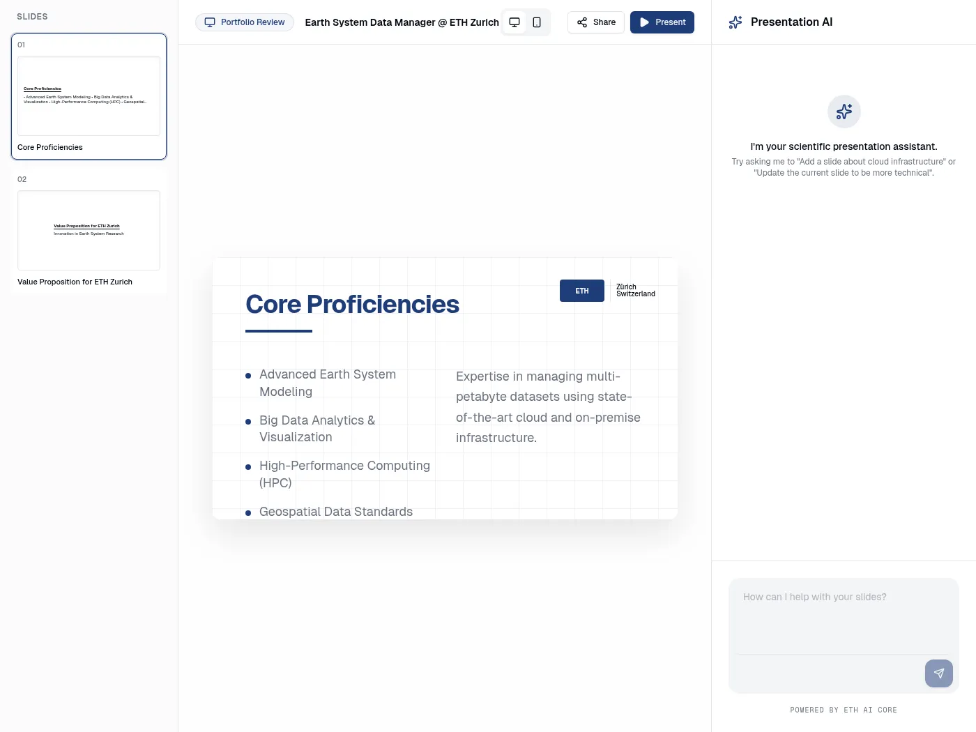 ETH Skills Portfolio Slides