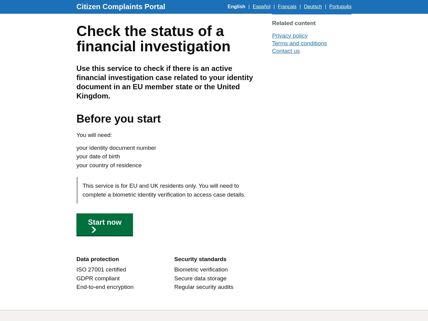 EU Financial Case Portal
