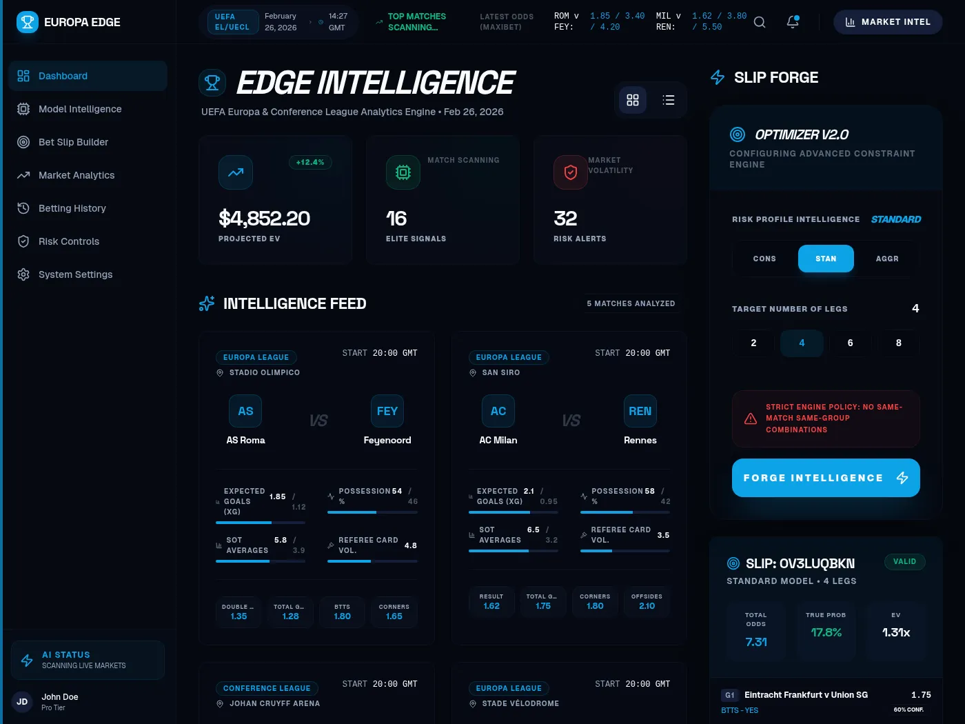 Europa Edge AI Betting