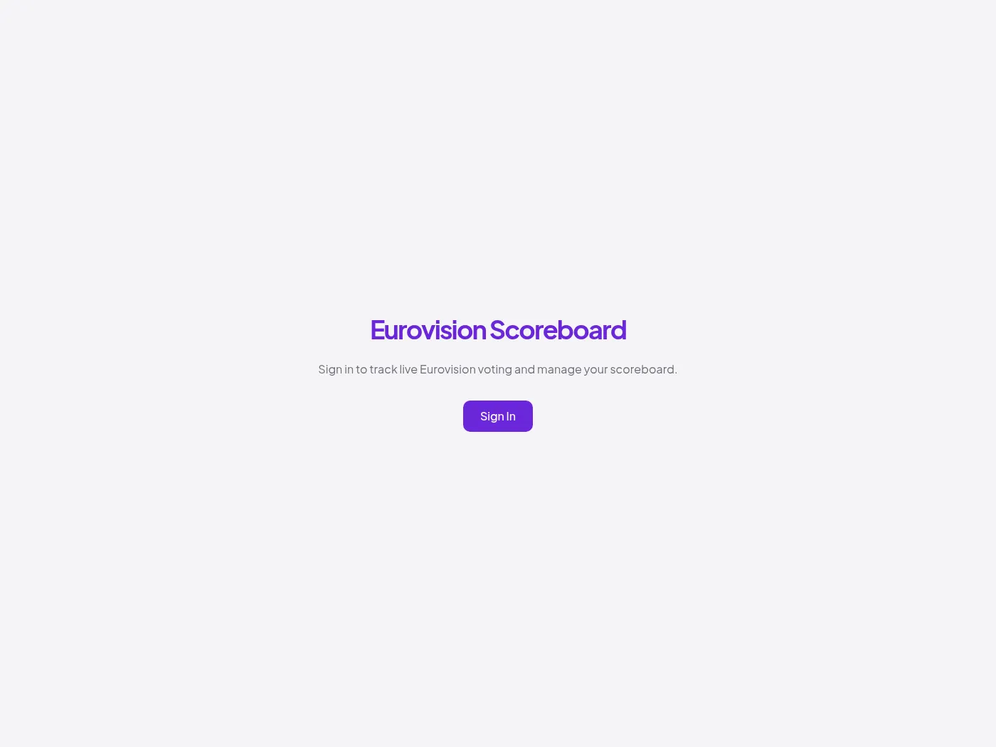 Eurovision Scoreboard