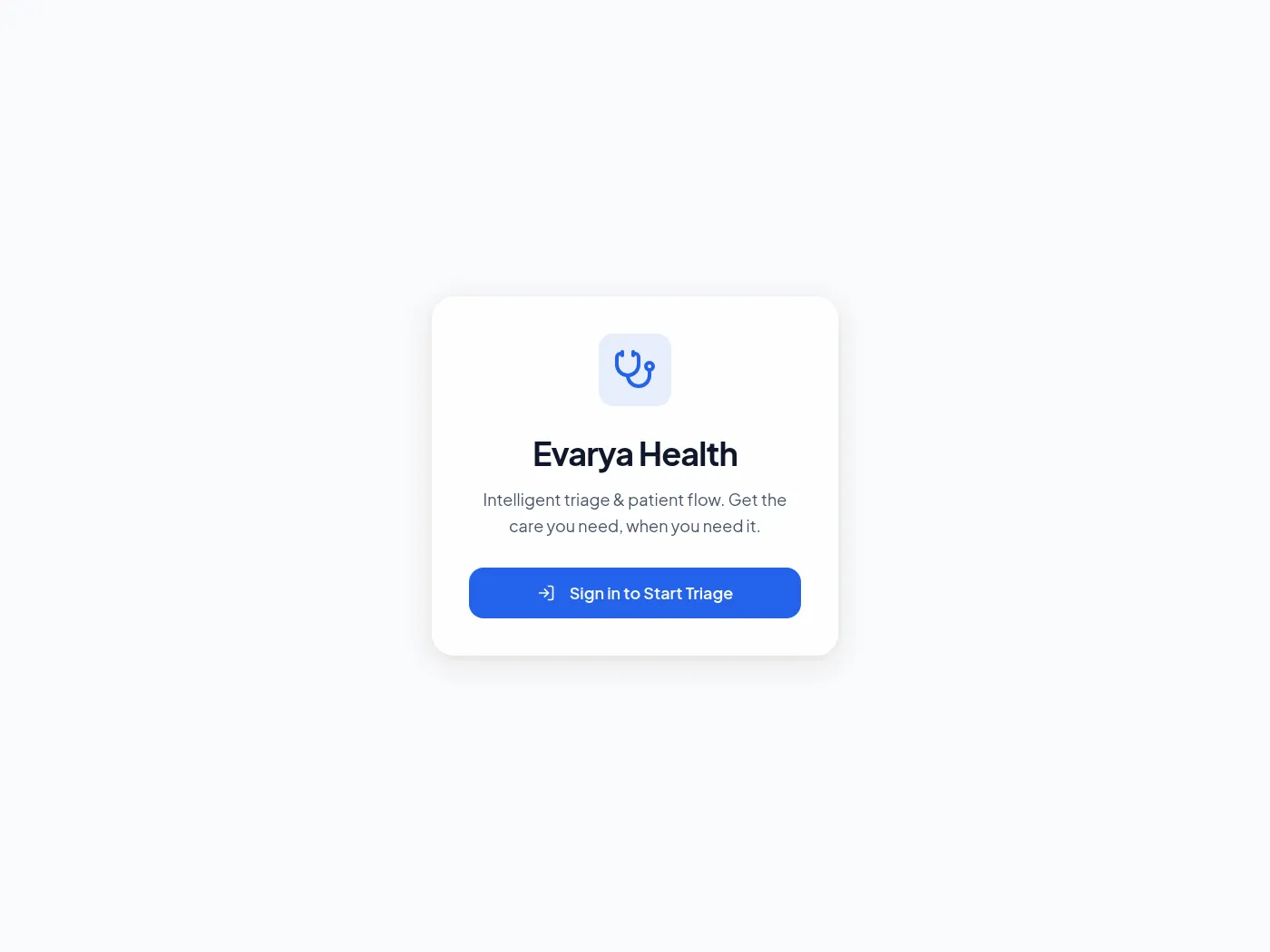Evarya Triage Flow