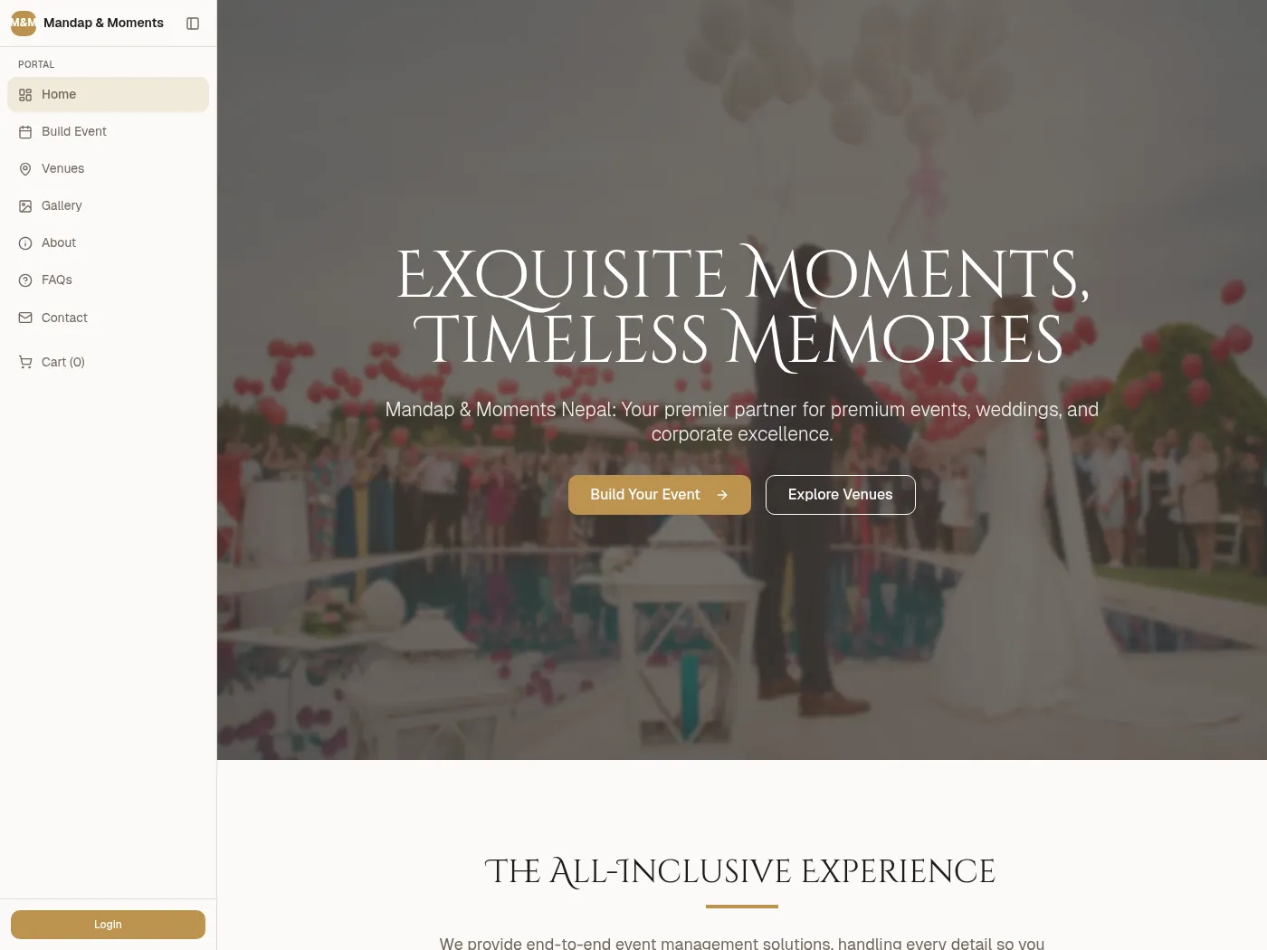 Mandap Moments Event Portal