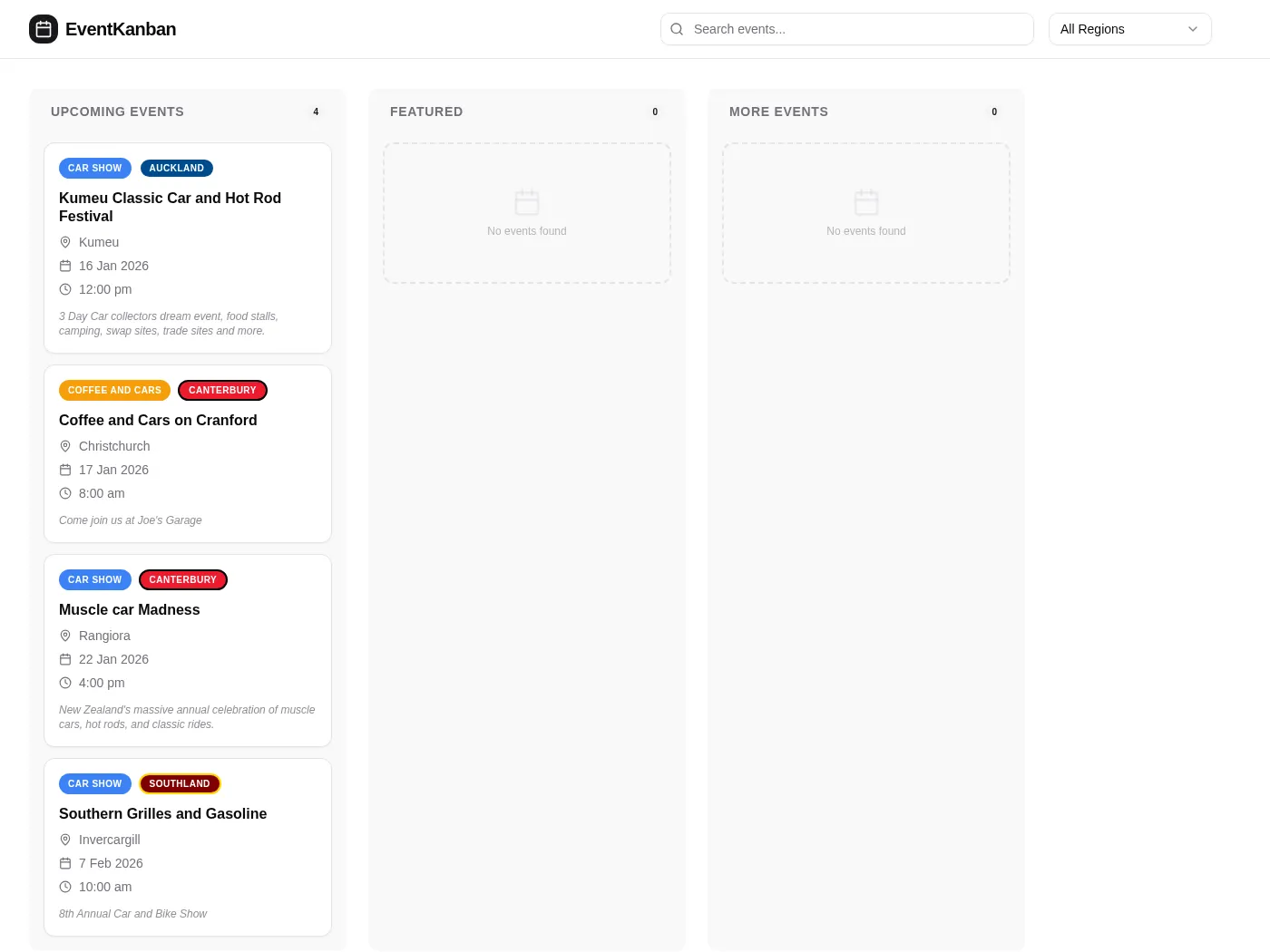 EventKanban Board
