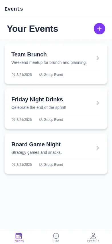 Social Event Scheduler