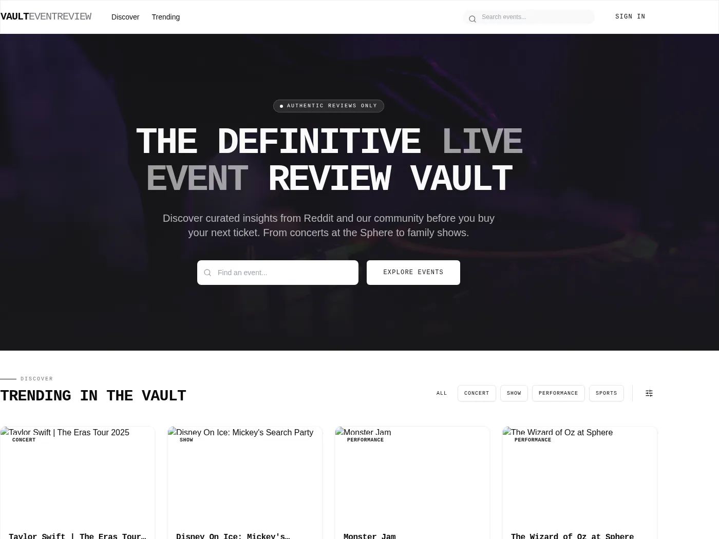 EventReview Vault