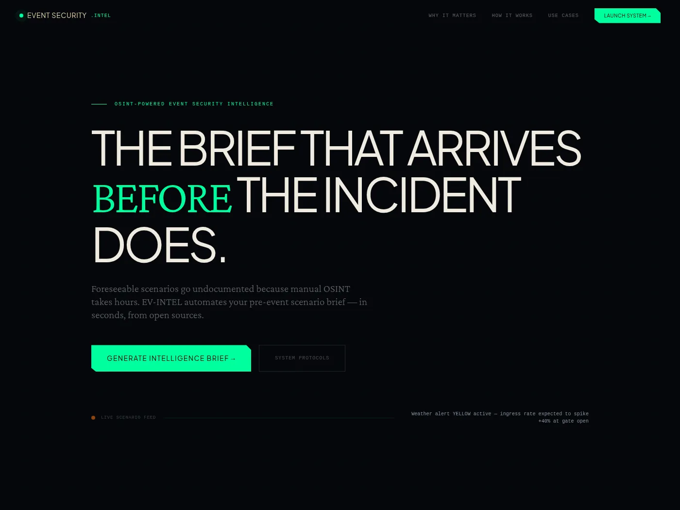 Event Security Intel