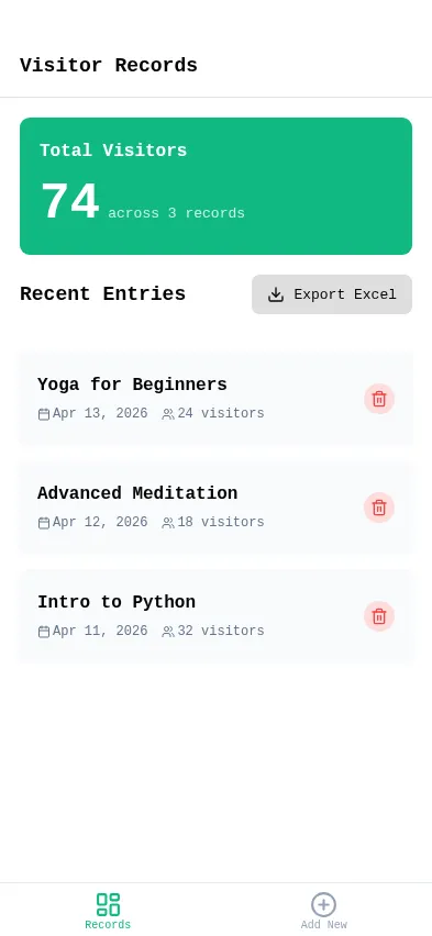 Event Visitors Tracker