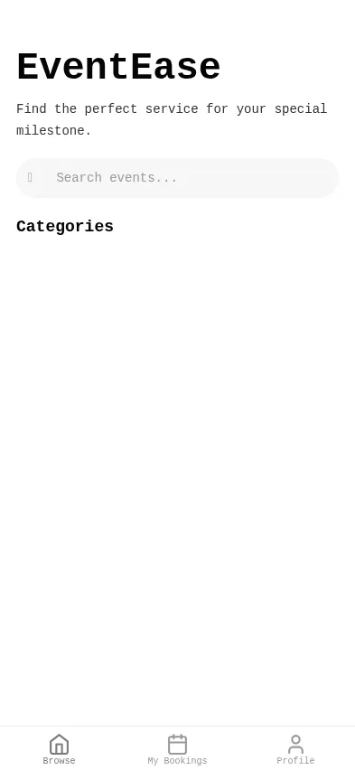 EventEase Booking App