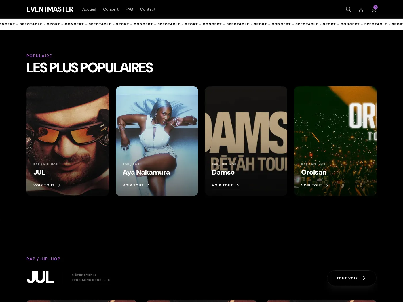 EventMaster Concert Portal