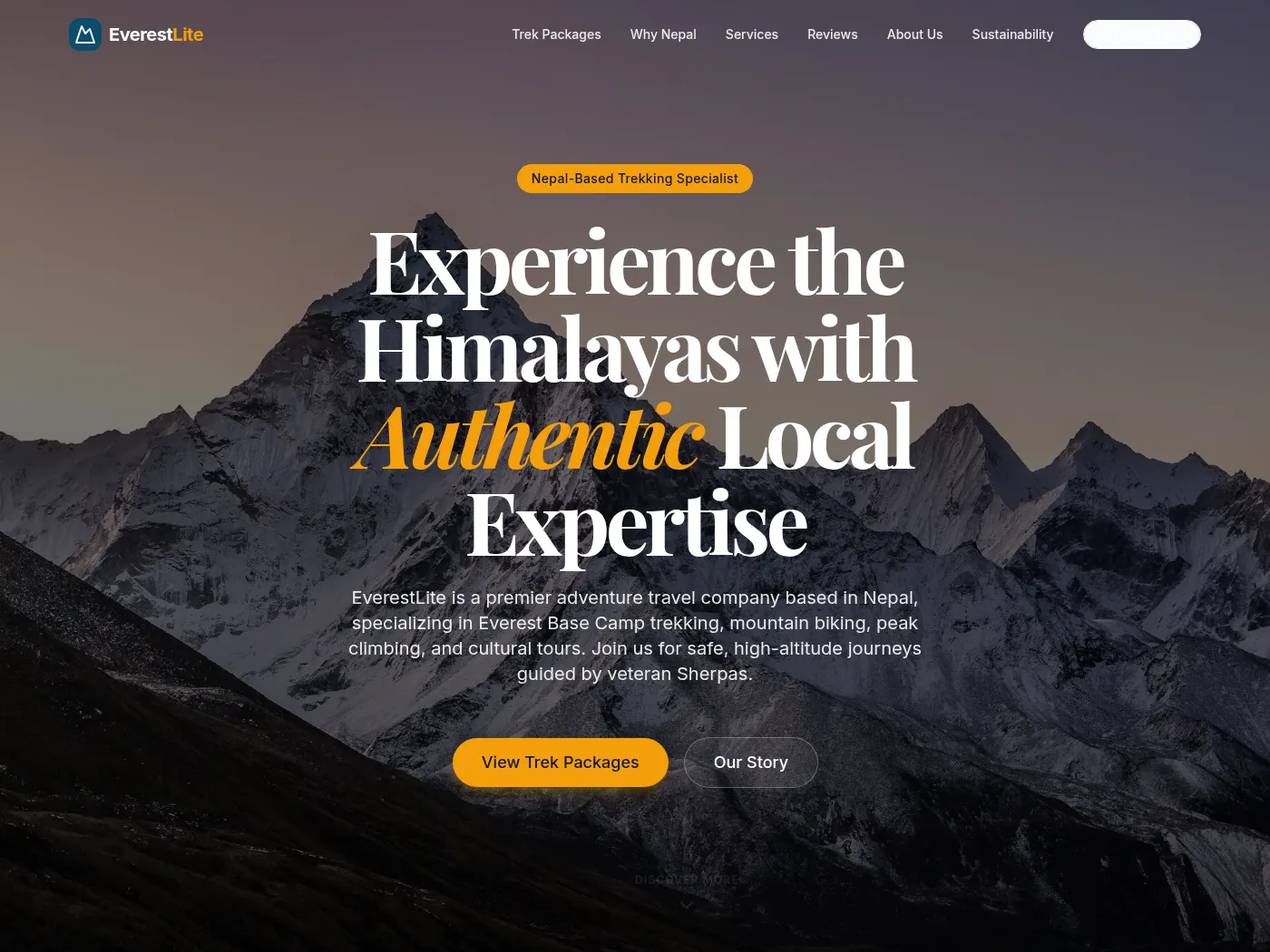 EverestLite Trekking Homepage