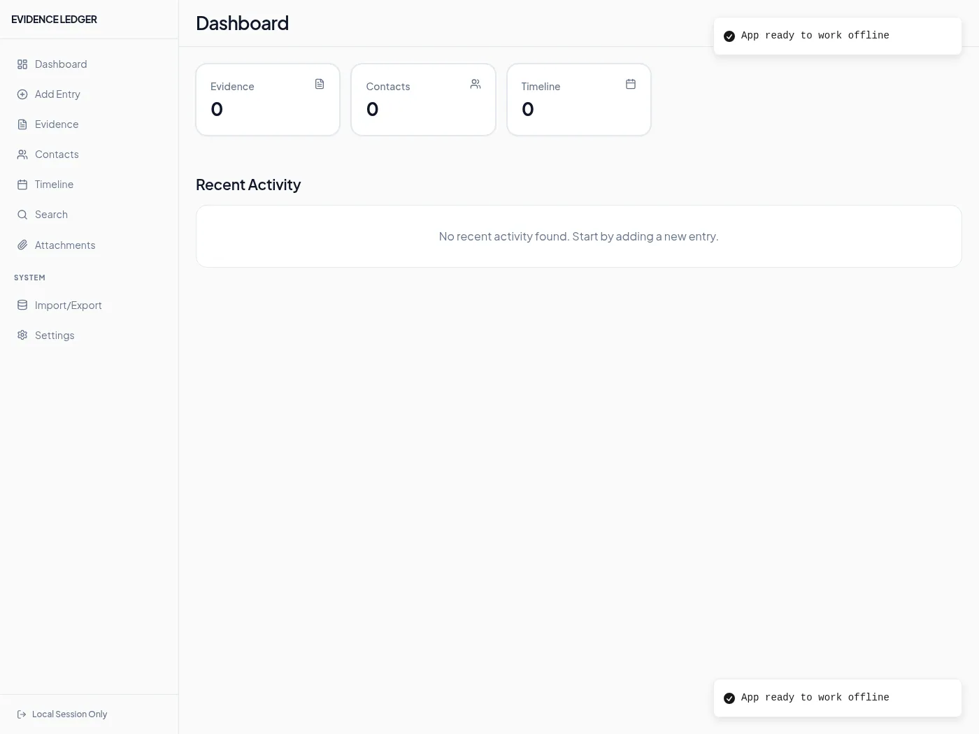 Evidence Ledger PWA