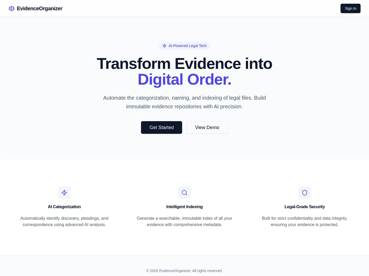 Legal Evidence Organizer