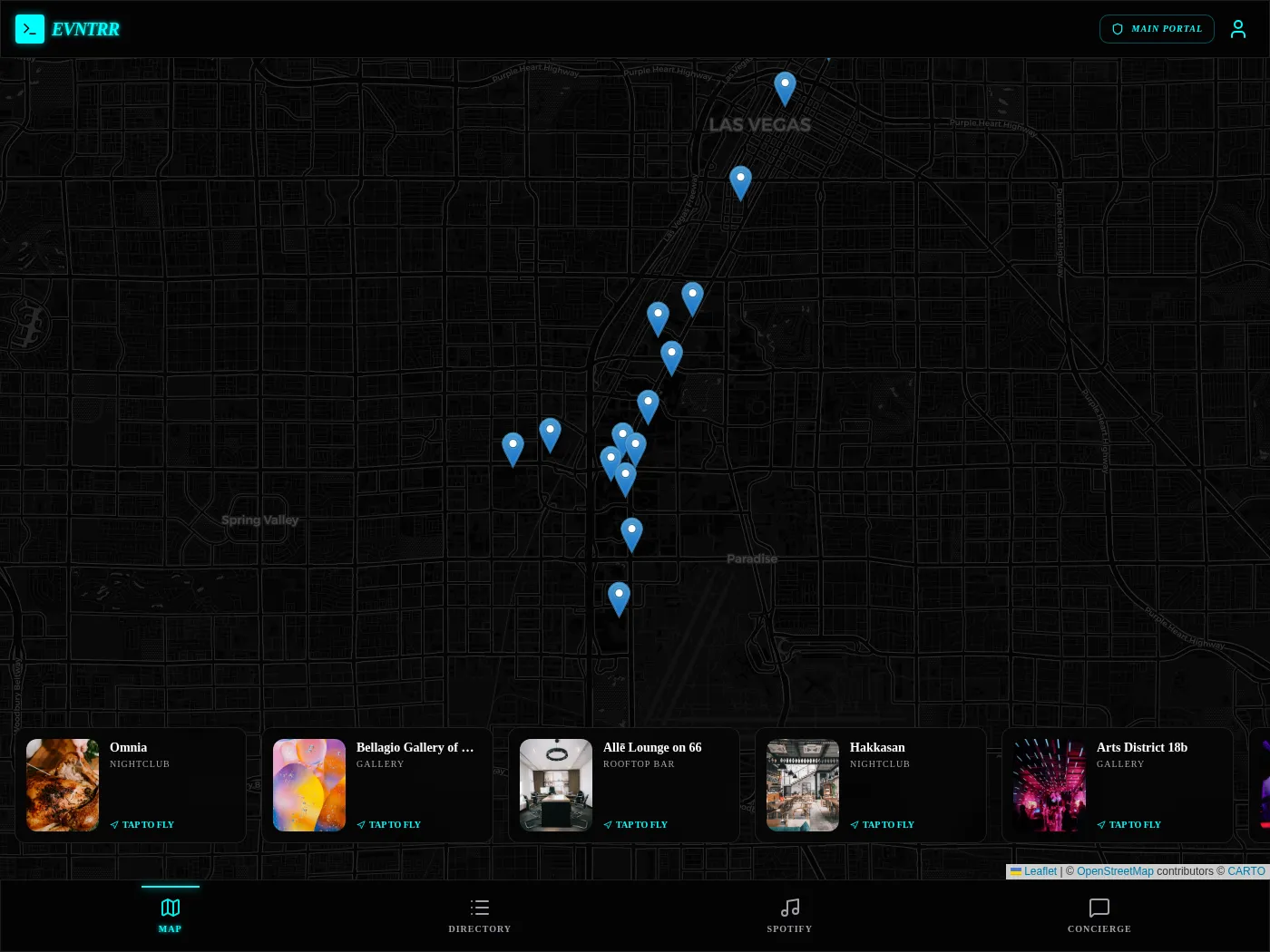 Evntrr Cyberpunk Venue Finder