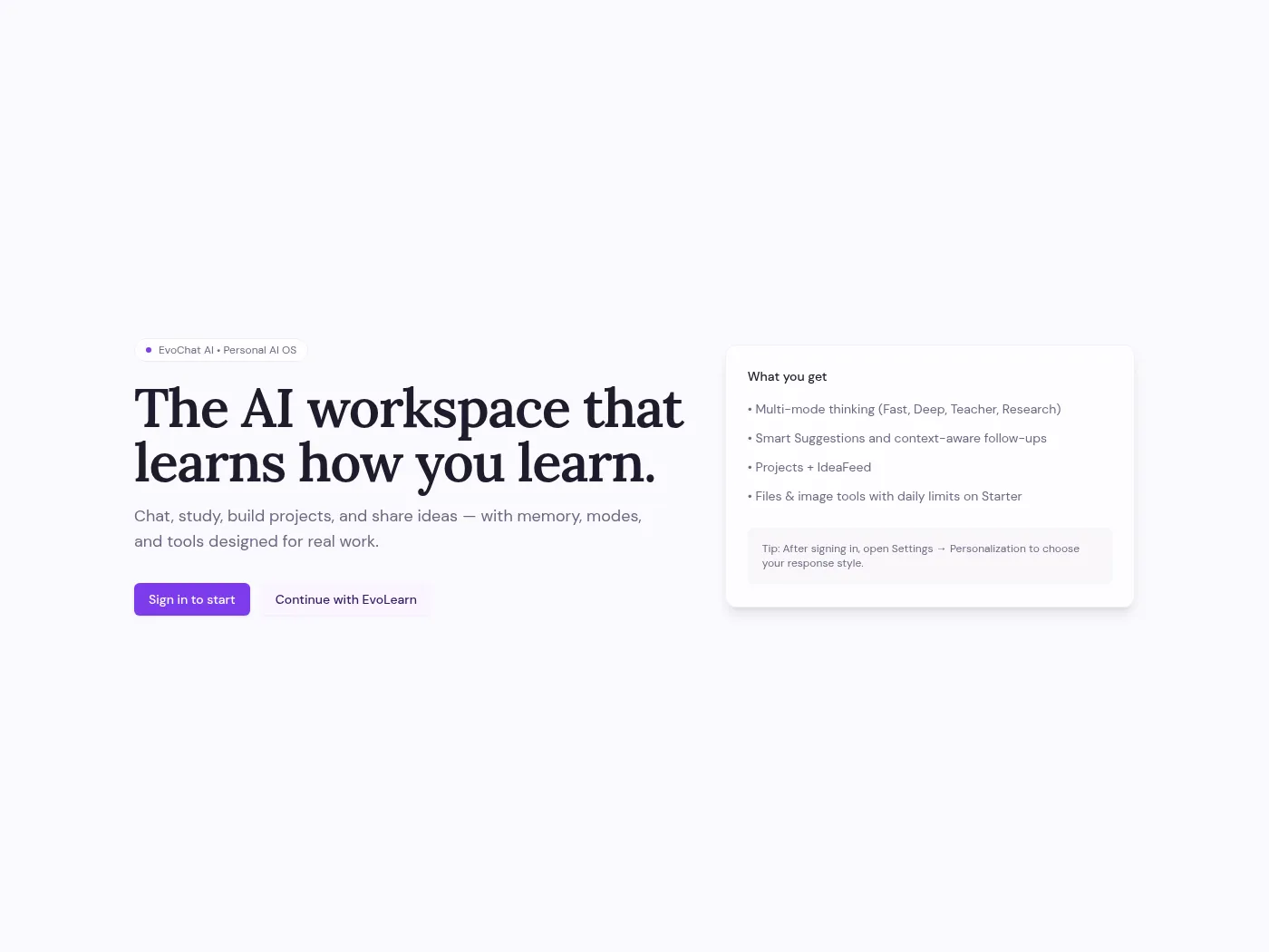 EvoChat AI Chatbot