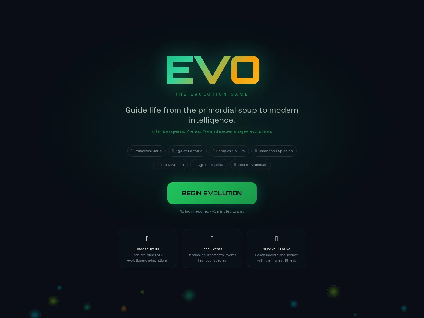 EvoGame Web Experience