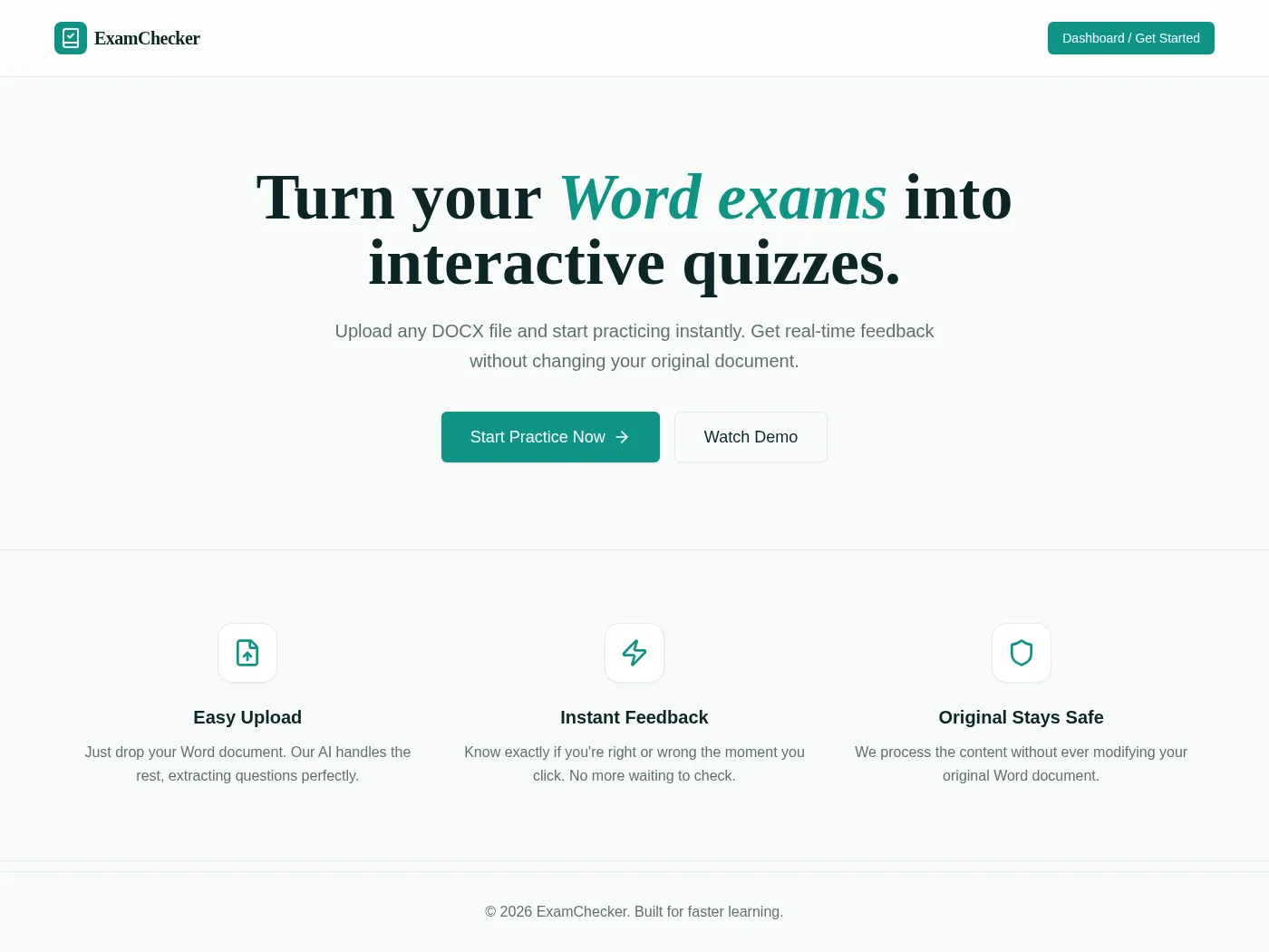 Instant Exam Checker