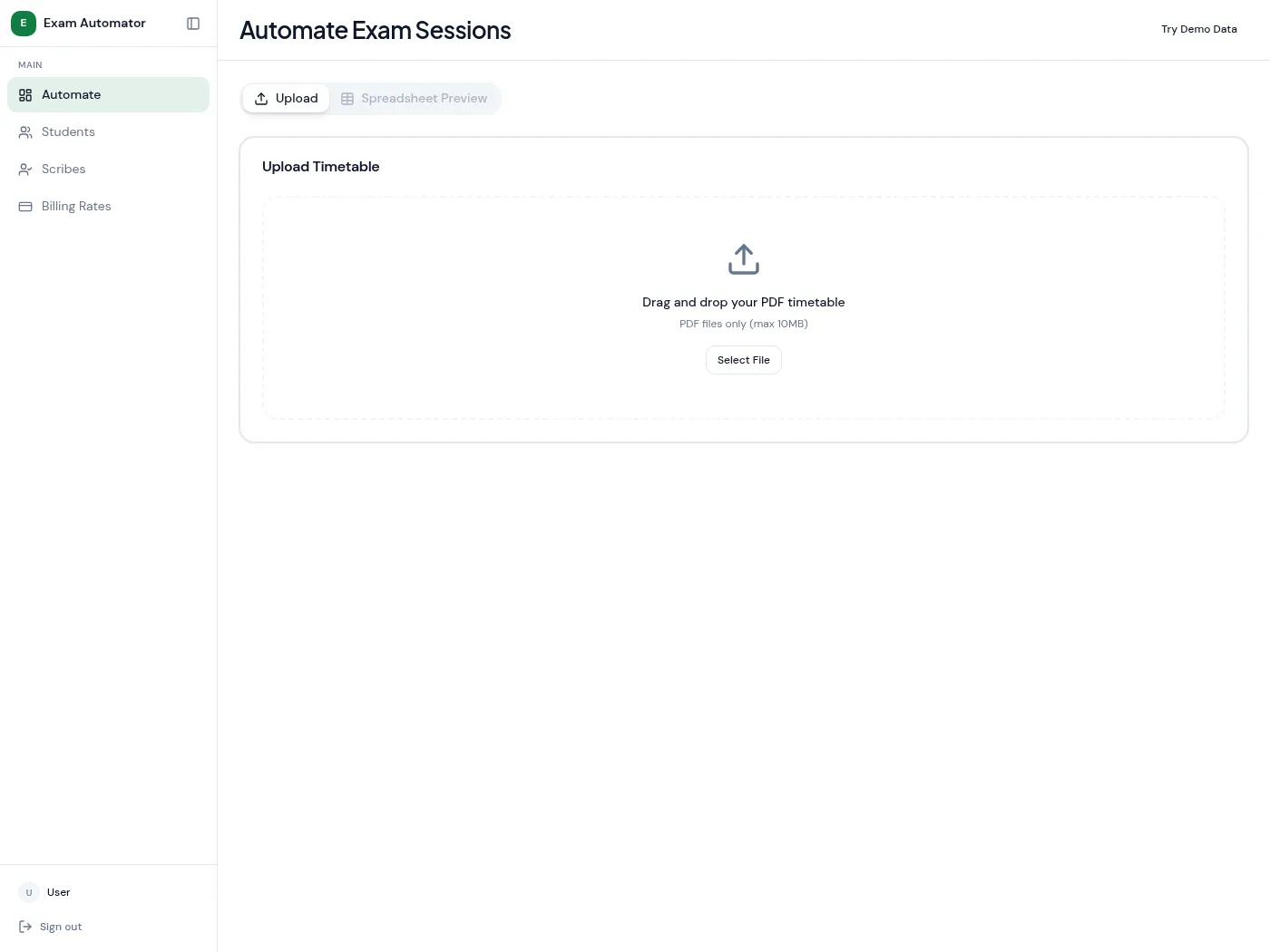 Exam Session Automator