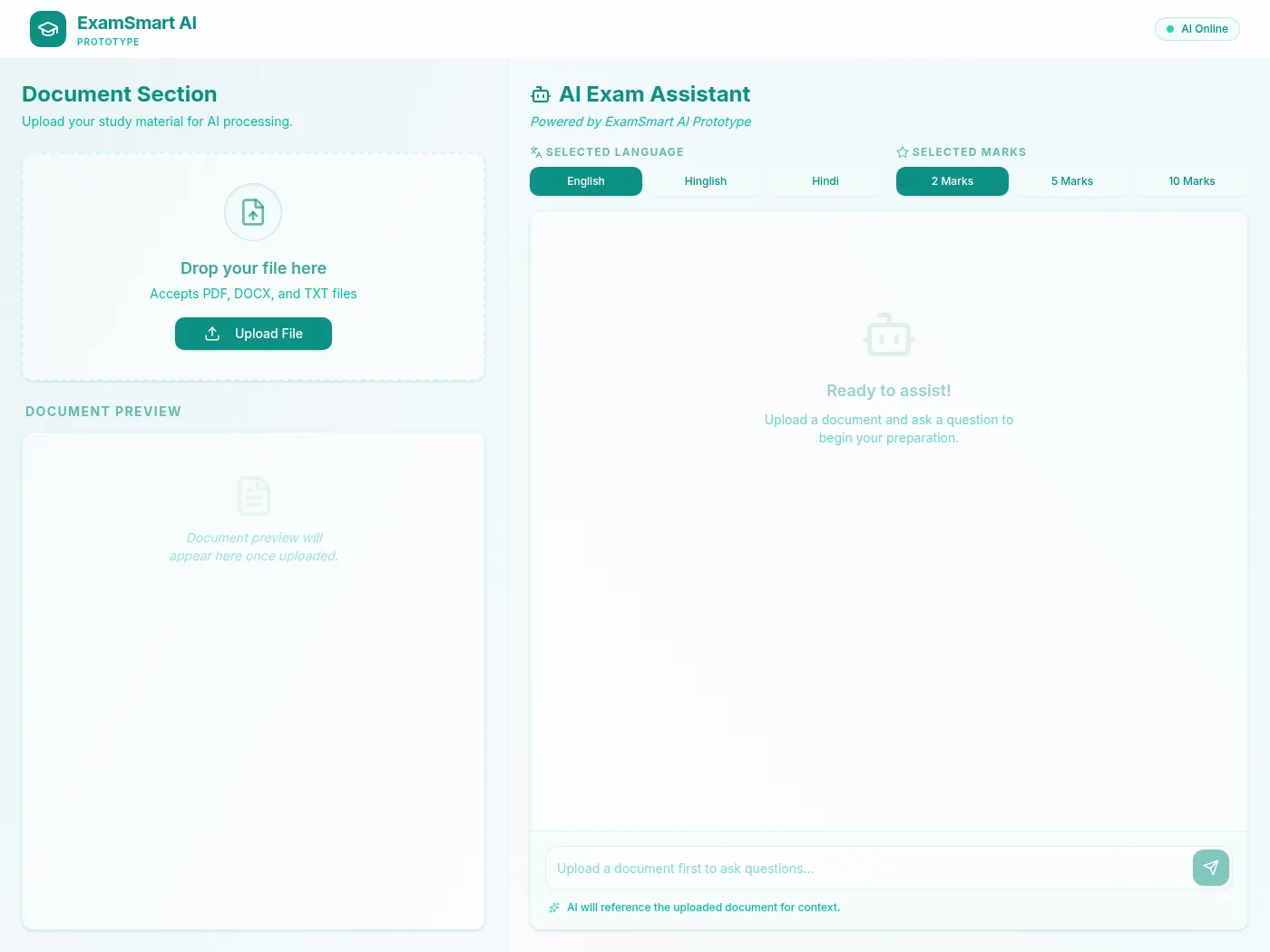 ExamSmart AI Prototype