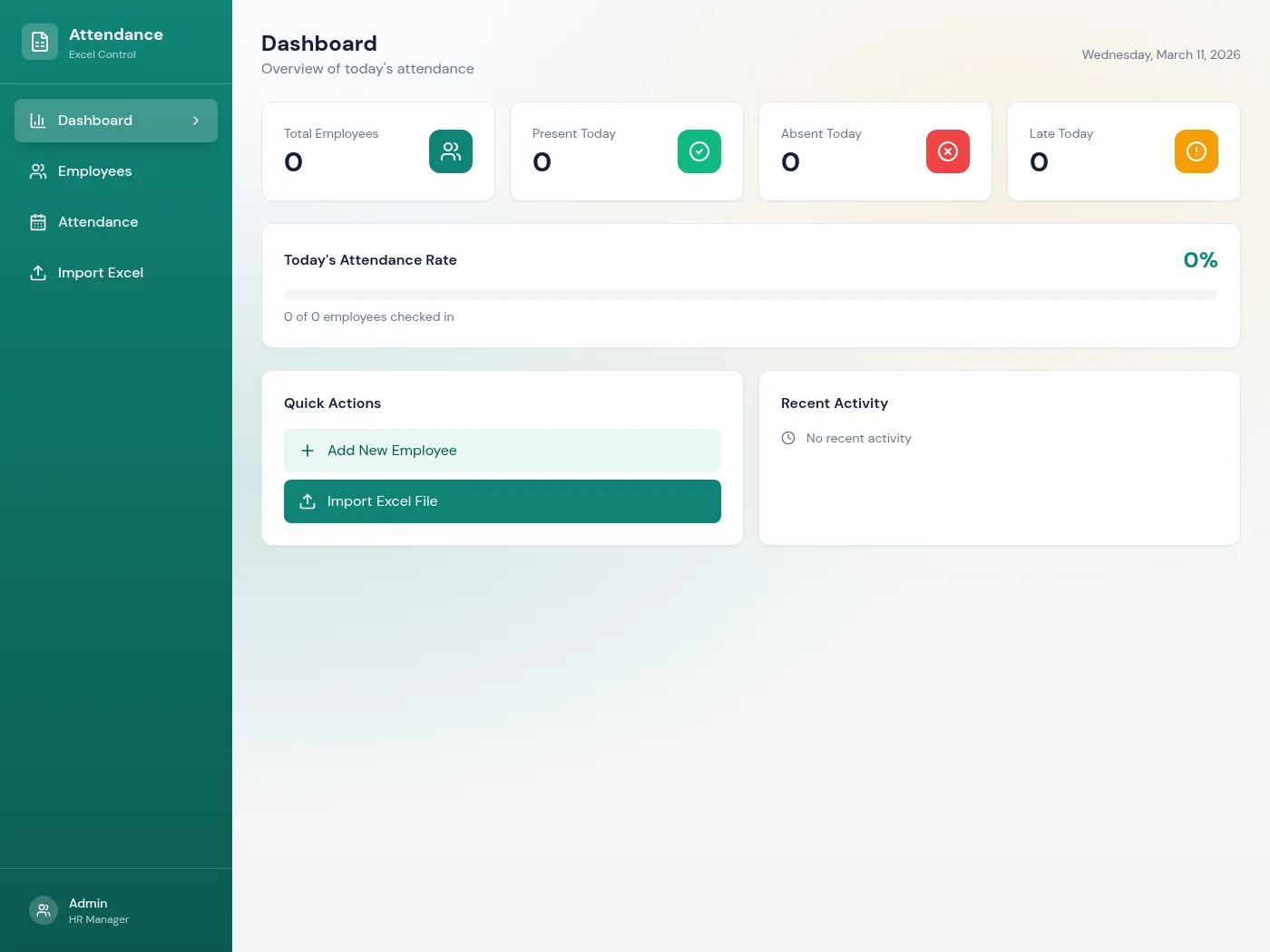Excel Attendance Control
