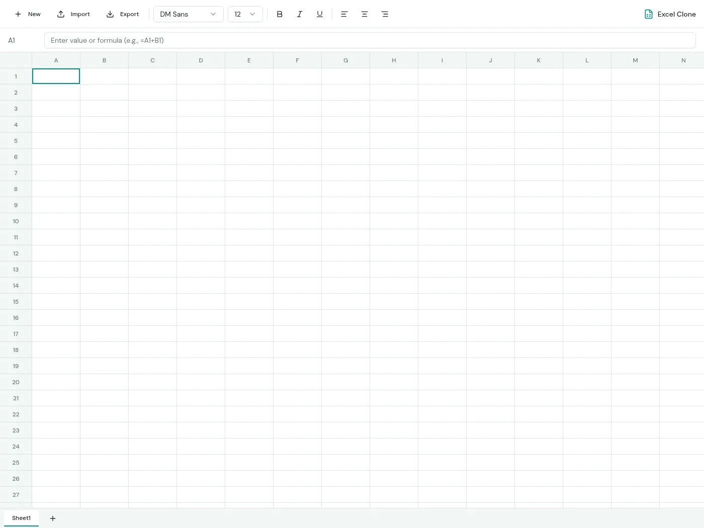 Excel Sheet Clone