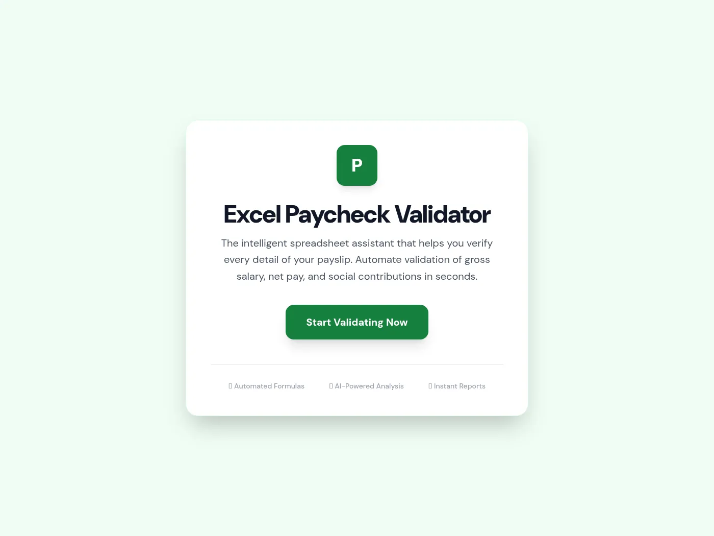 Excel Paycheck Validator