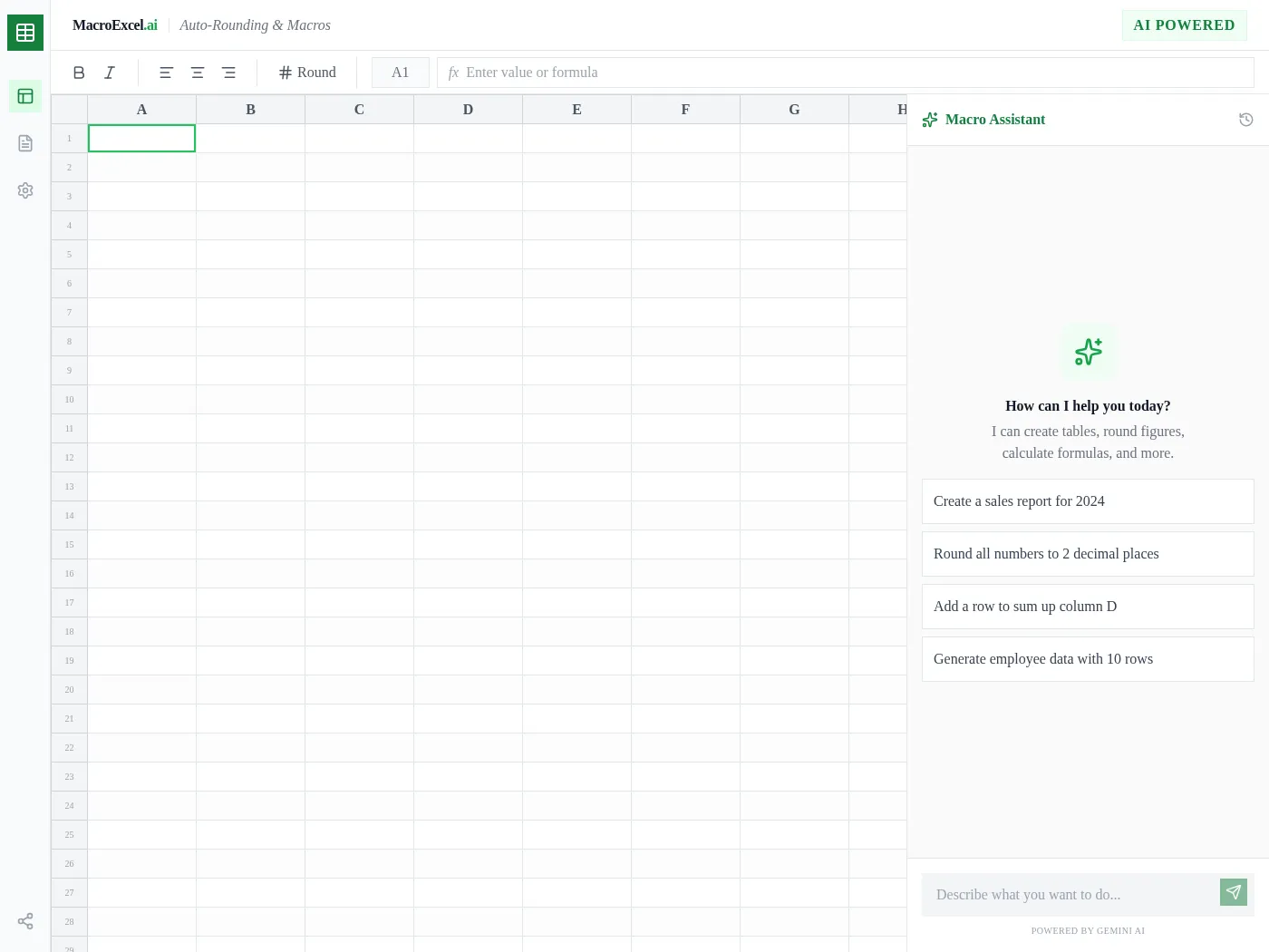 Excel Auto Rounding Macro