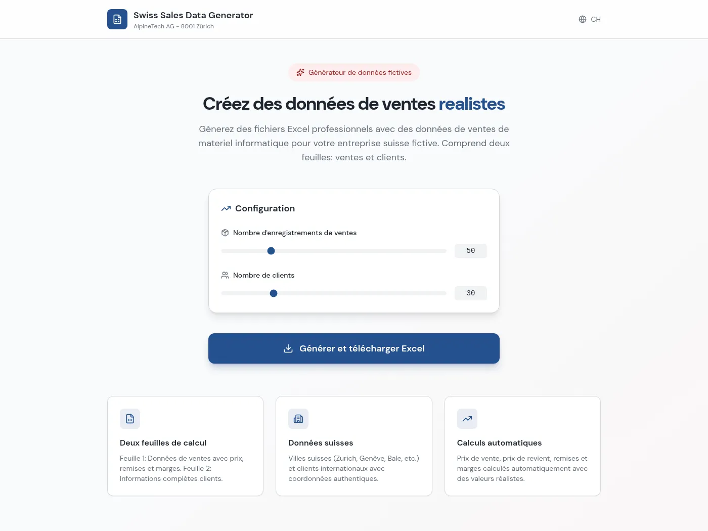 Swiss Sales Data Generator