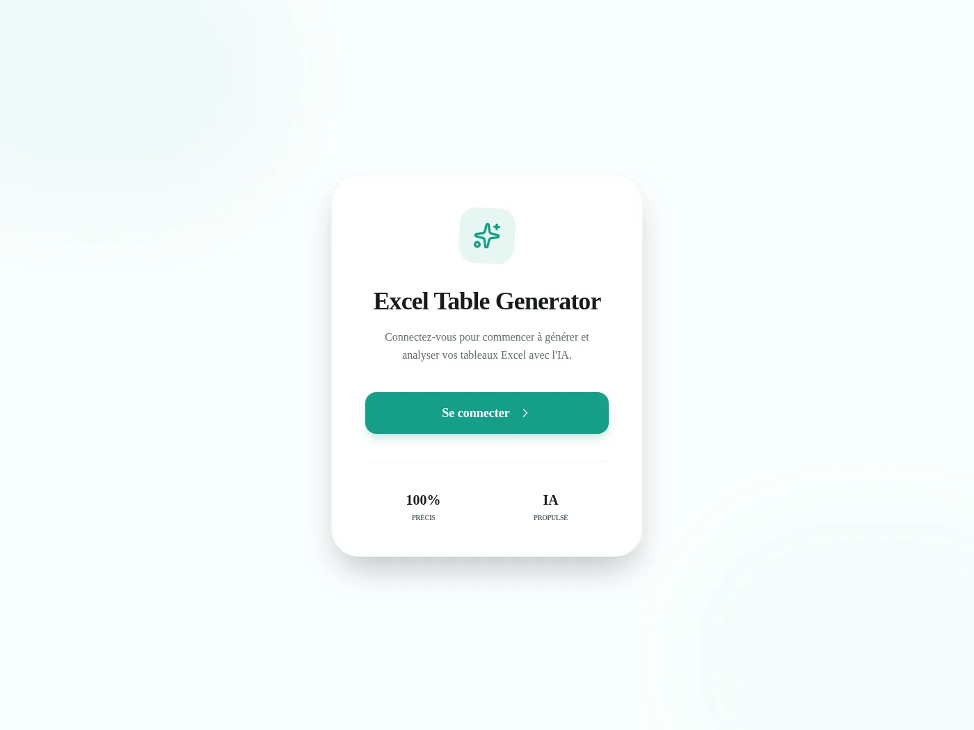 Excel Table Generator