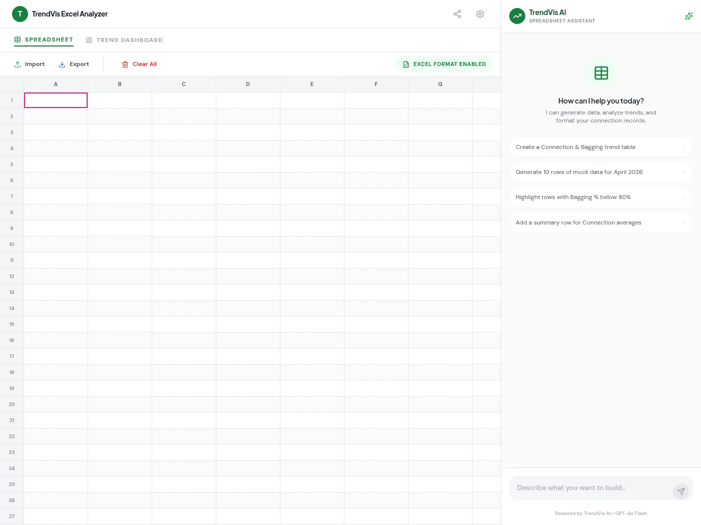 TrendVis Excel Analyzer