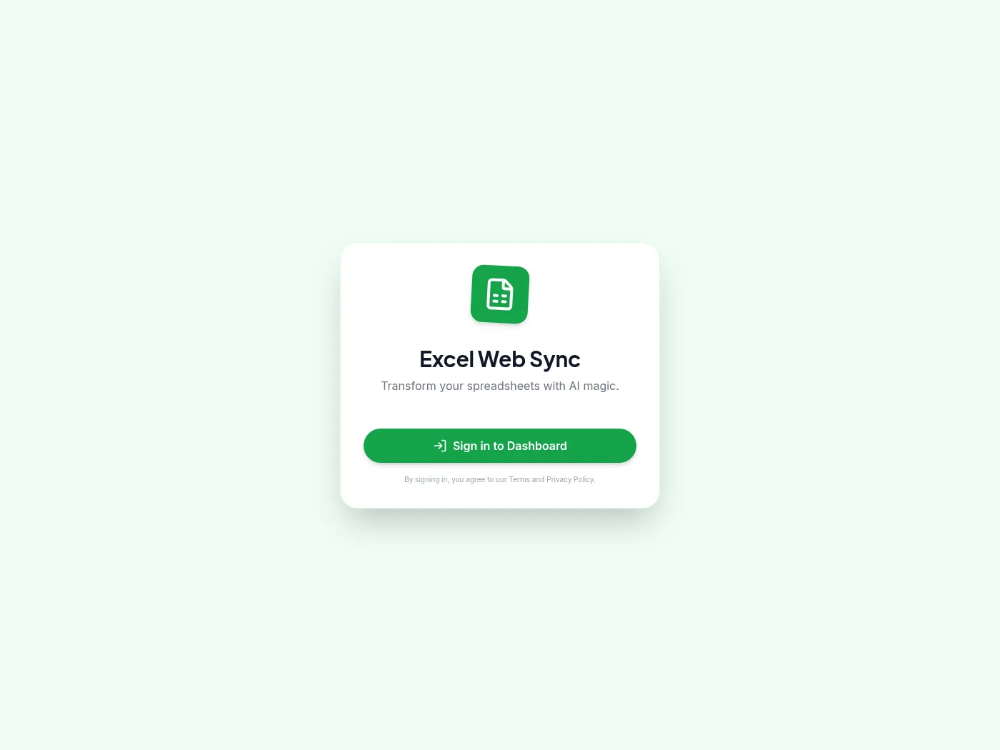 Excel Web Sync