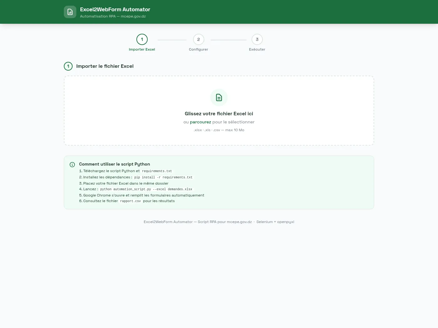 Excel2WebForm Automator