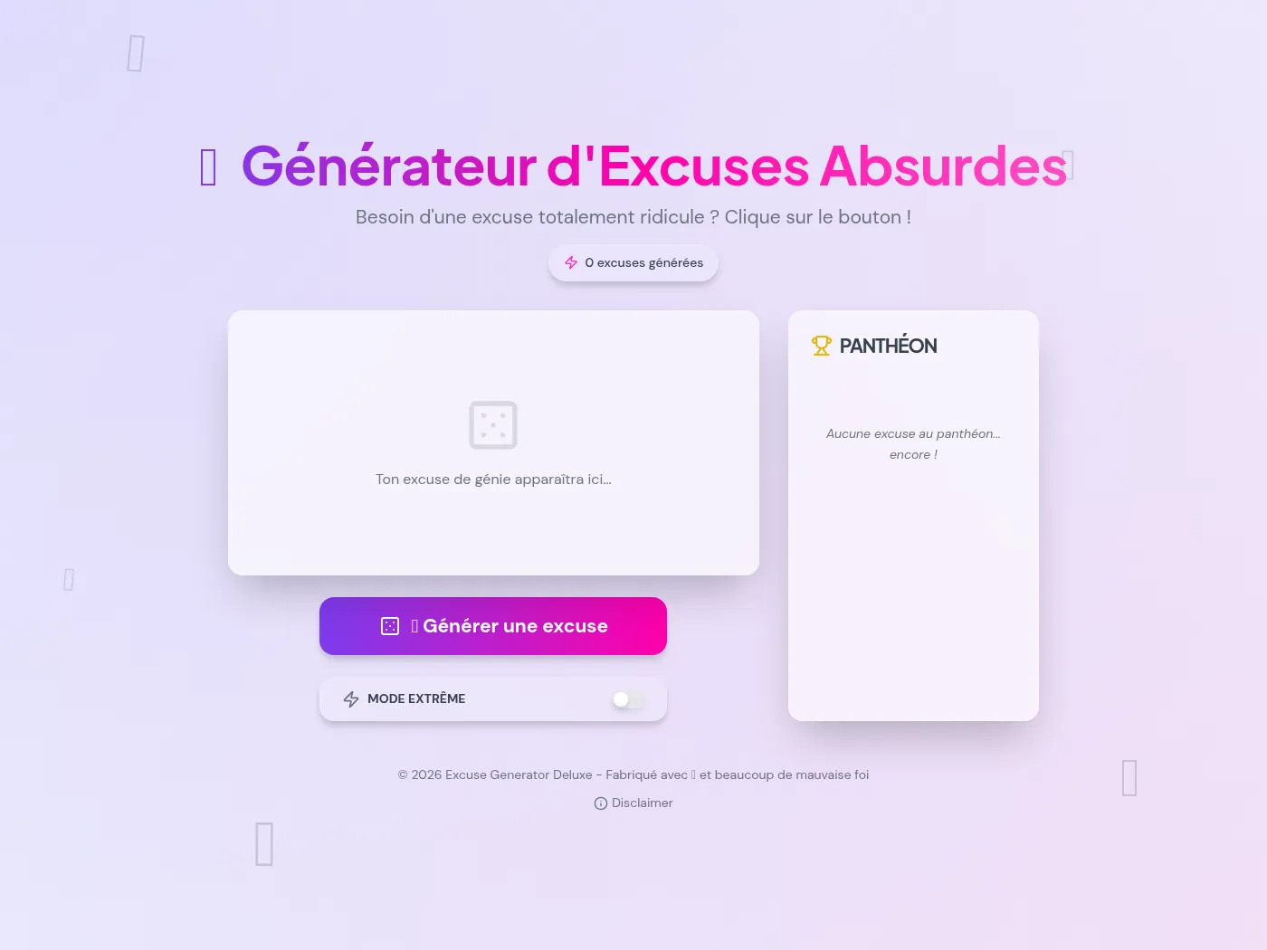 Excuse Generator Deluxe