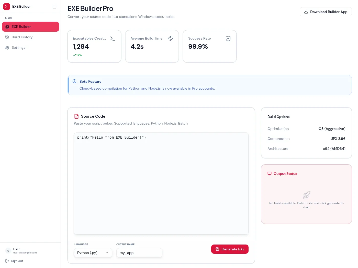 EXE Builder Web