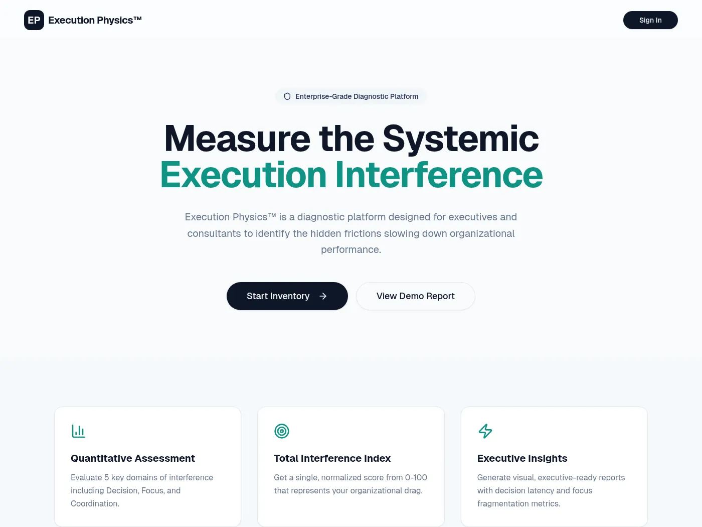 Execution Physics Diagnostic