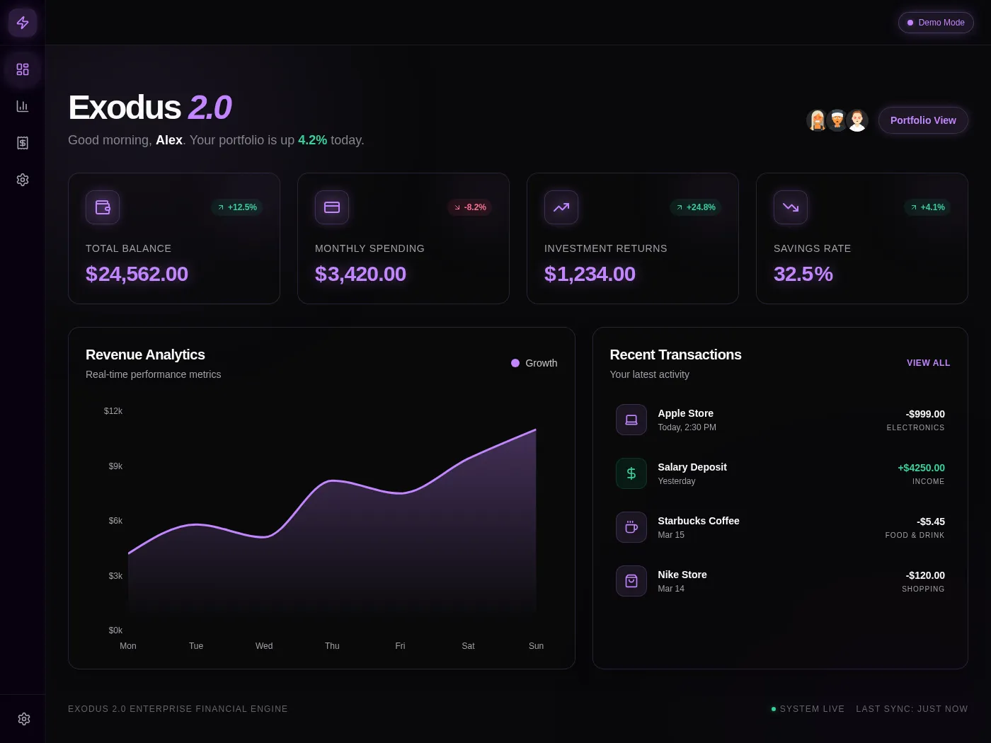 Exodus 2.0 Dashboard
