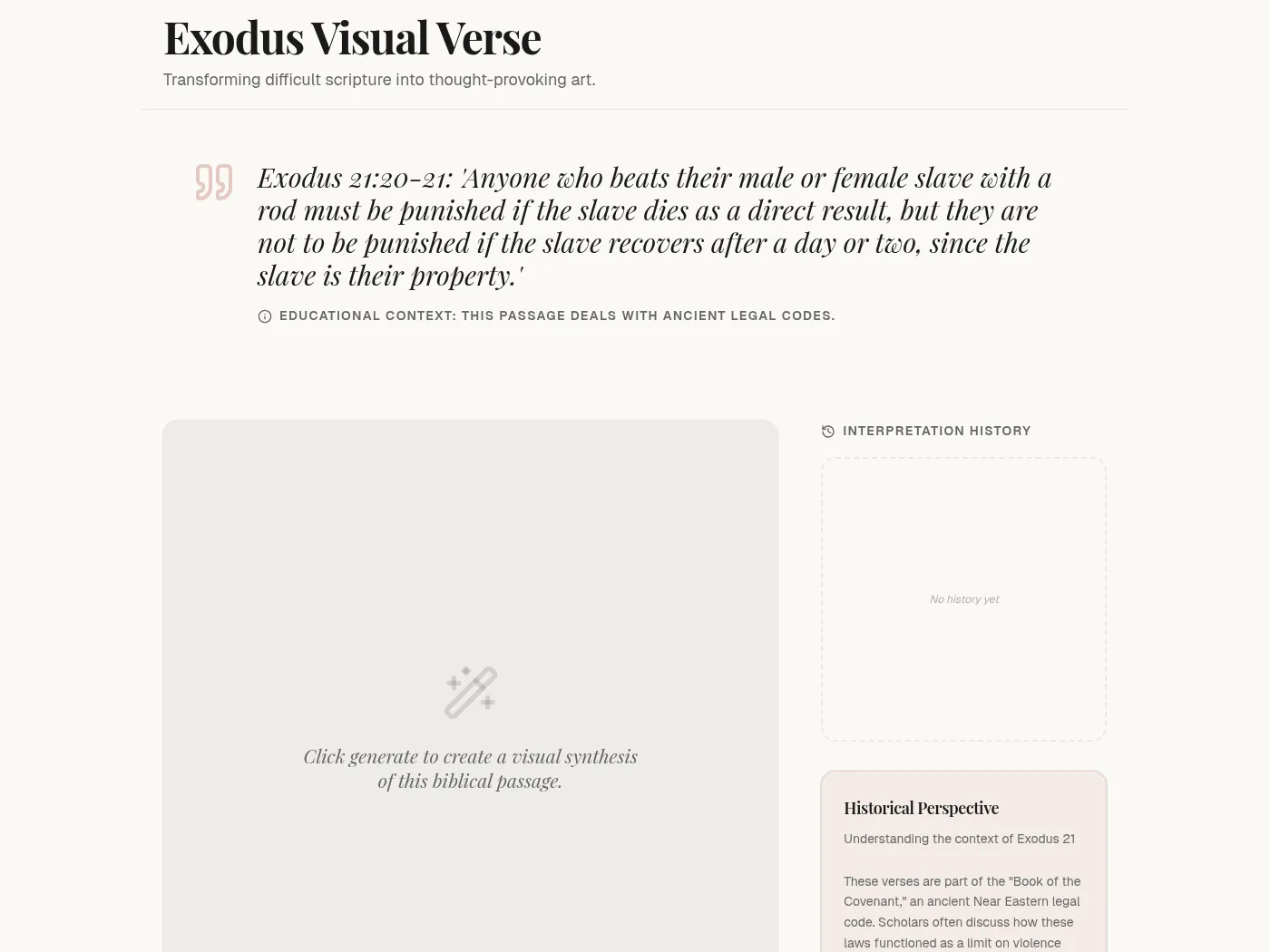 Exodus Visual Verse