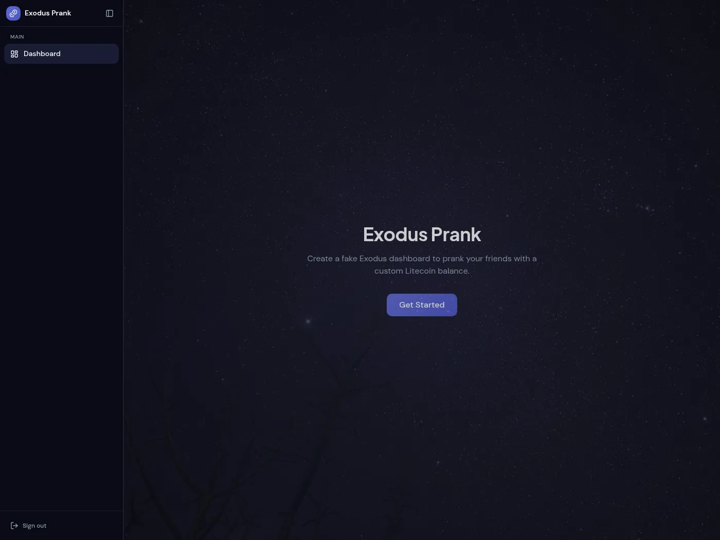 Exodus Prank Dashboard