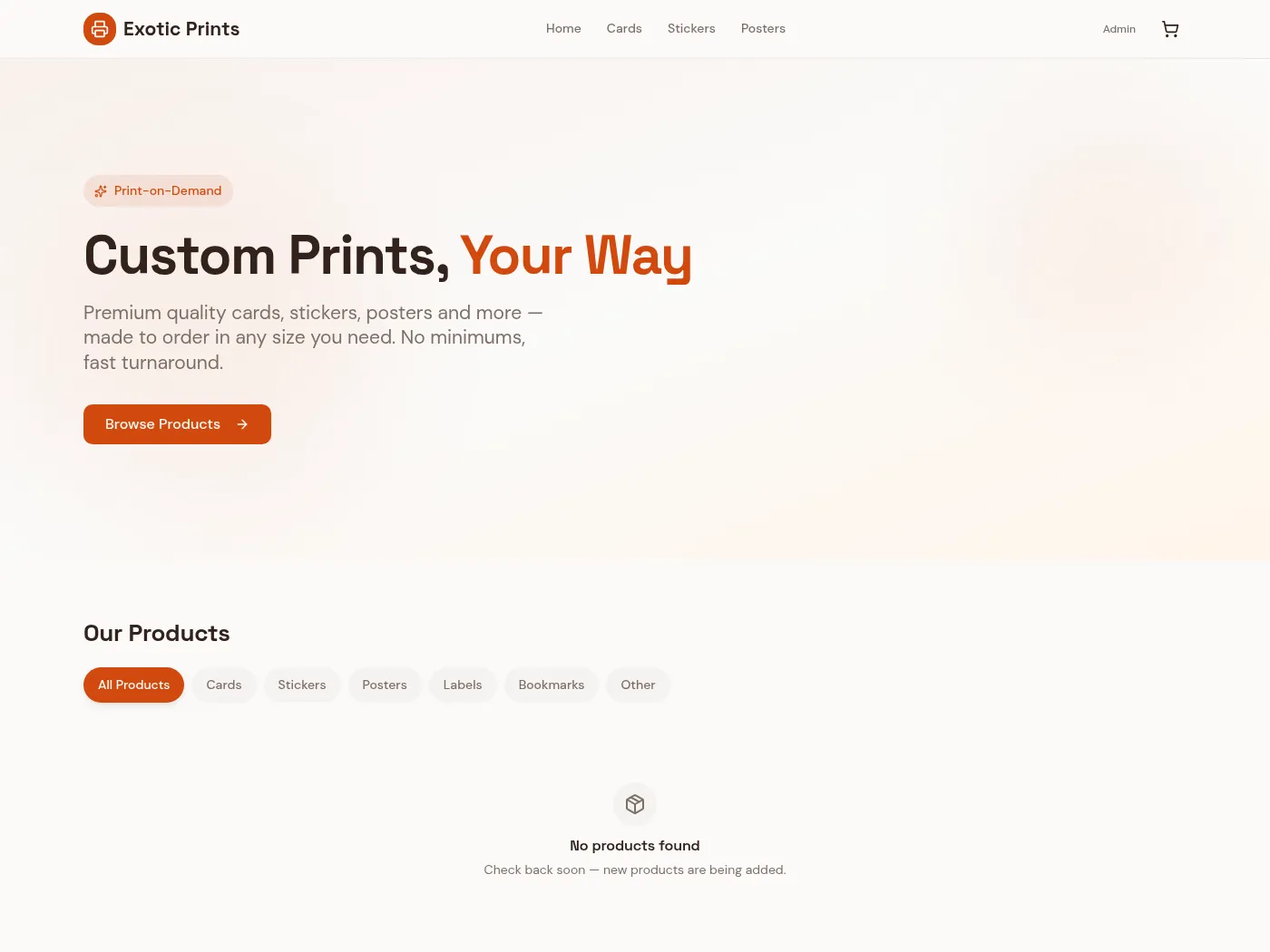 Exotic Prints Ecommerce