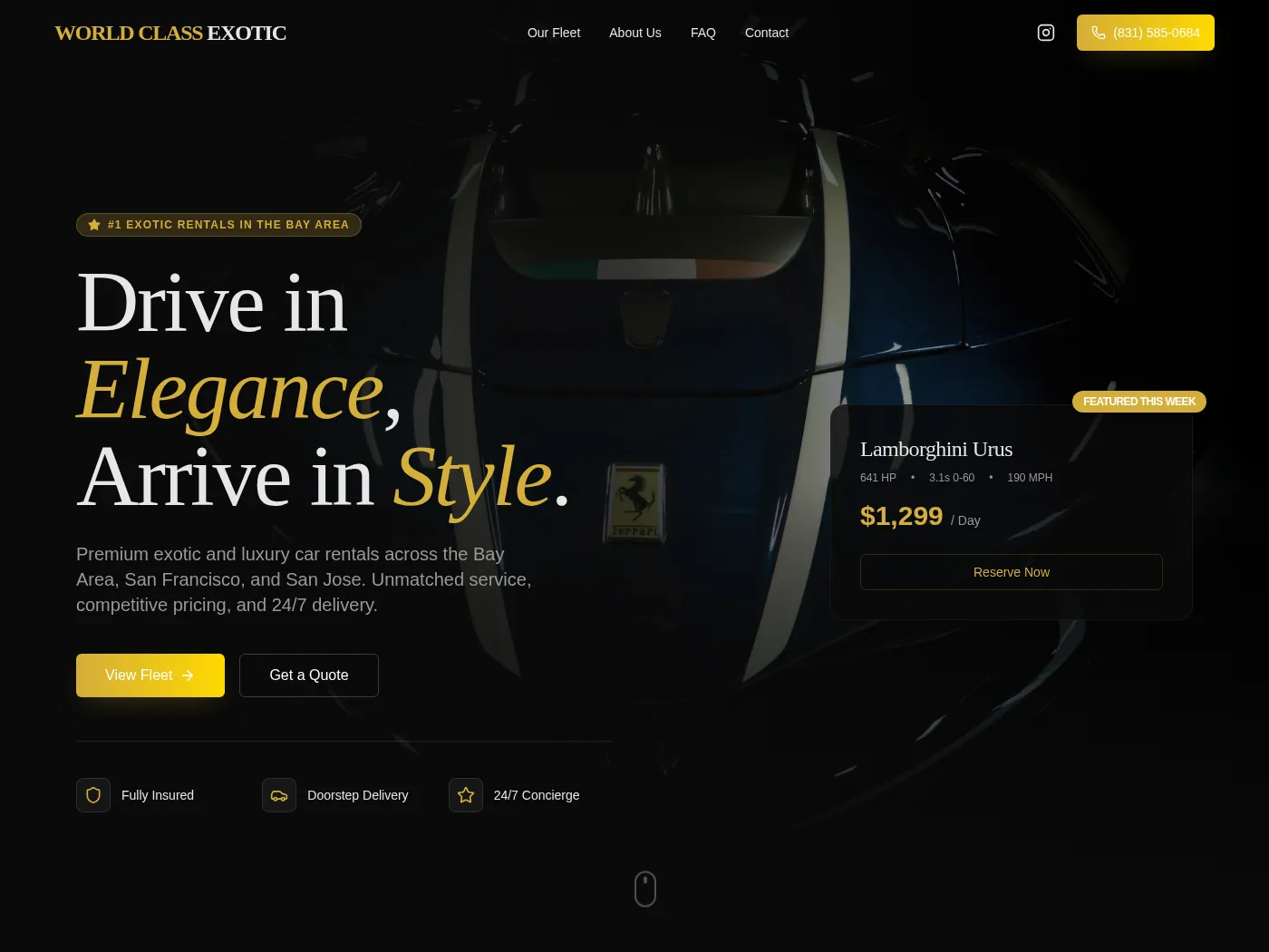 Exotic Rentals Redesign