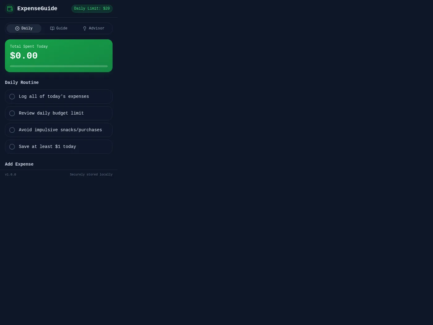 Expense Guide Extension