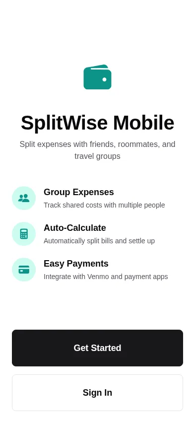 SplitWise Mobile