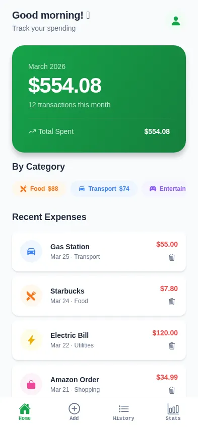 PocketExpense Tracker